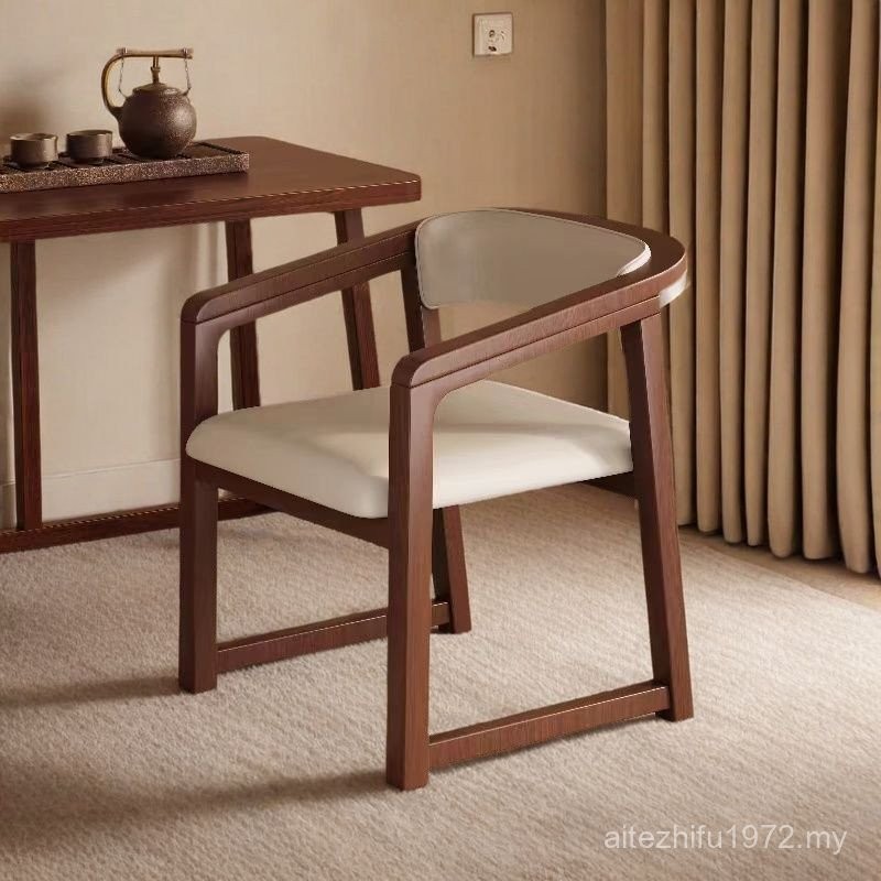 Solid Wood Chair Armrest Chair Chinese Simple Armrest Back Chair Tea ...