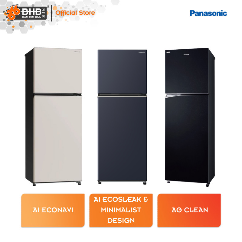 Panasonic 2-Door Top Freezer Refrigerator NR-TL381BPKM 395L Inverter ...