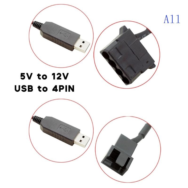 All USB to 4Pin Computer Fan Power Cable Computer Case Adapter Cord 12V ...