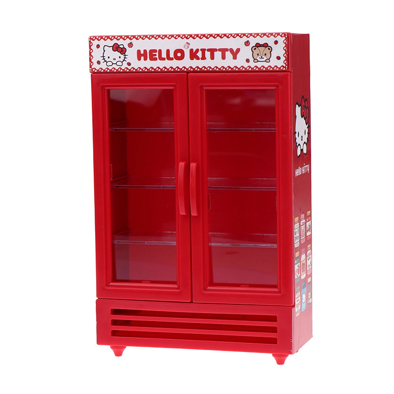 Mypink Mini Hello Kitty Refrigerator Model 1/12 Dollhouse KT Cat Red ...