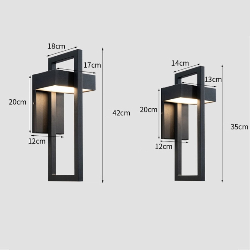 LAMPU DINDING LUAR RUMAH MATTE BLACK MODERN OUTDOOR WALL LIGHT 3000K ...