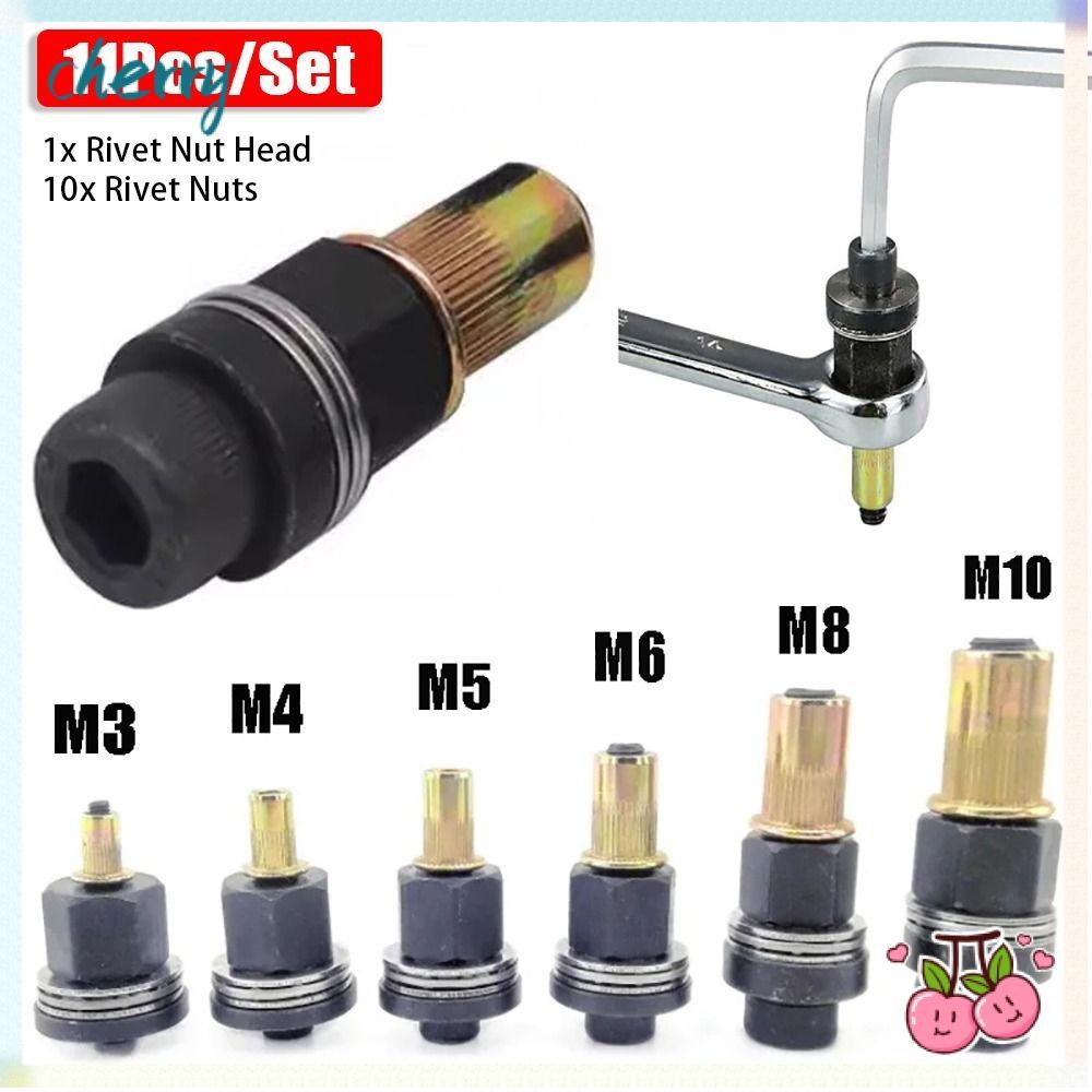 CHERRY 11Pcs/Set Hand Rivet Nut, M3 M4 M5 M6 M8 M10 Easy Installation ...
