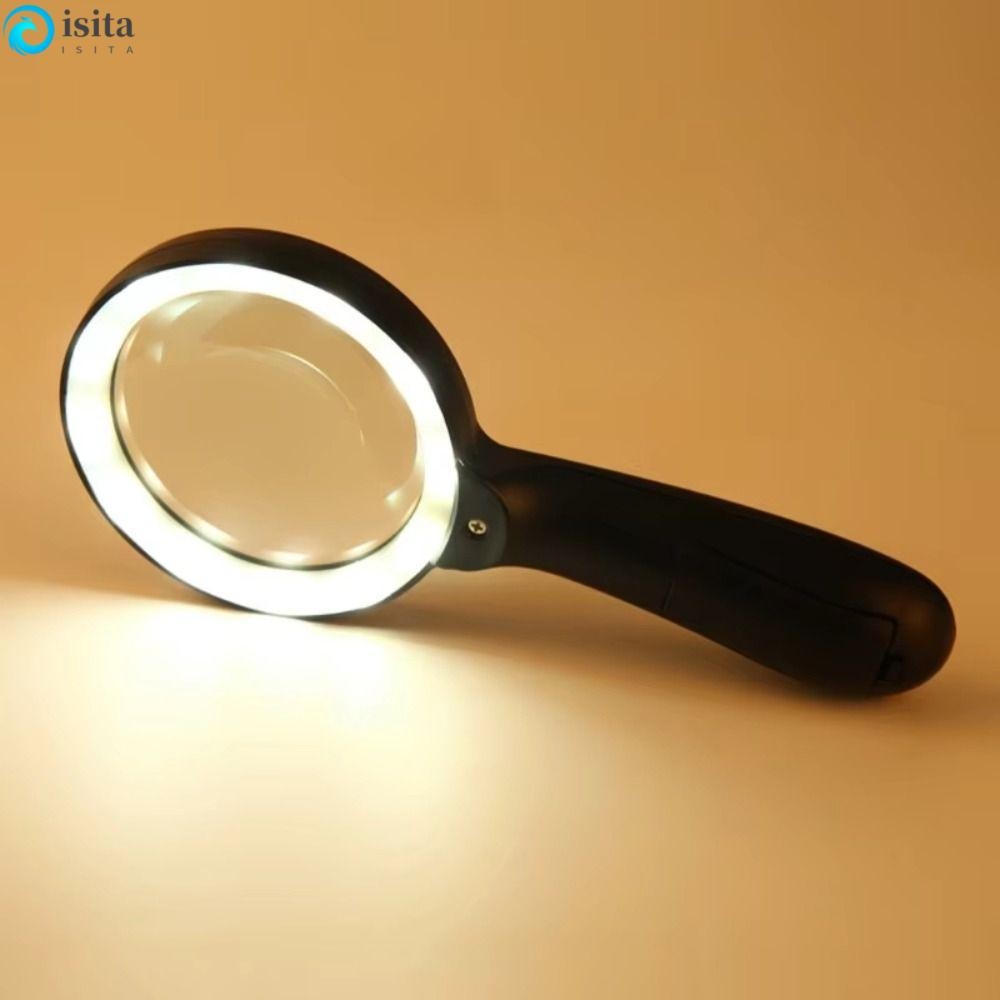 ISITA Lighted Magnifying Glass, With 2 LED Light Illumination Hand Held ...