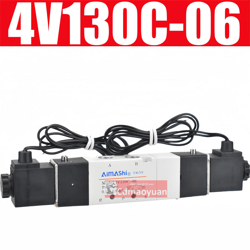 Pneumatic Solenoid Valve 4V130C-06 Three-Position Five-Way Check Valve ...