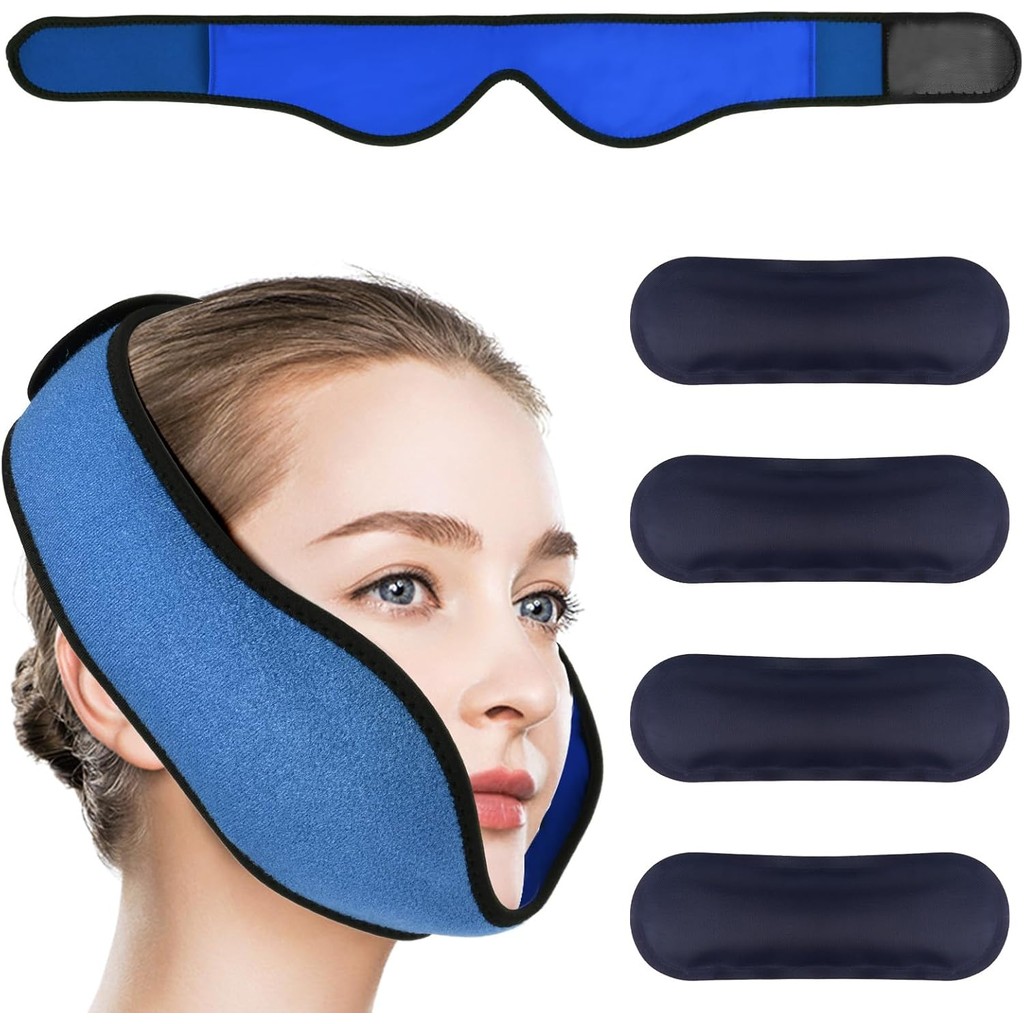AOOWU Face Ice Pack for Jaw Pain, Hot Cold Compress Packs for Jaw/Chin ...
