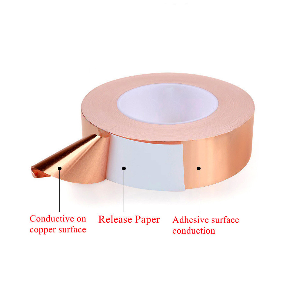 3Rolls Coppers Foil Tapes 3mm-20mm with Conductive Adhesive for Guitar and EMI Shielding, Crafts ...
