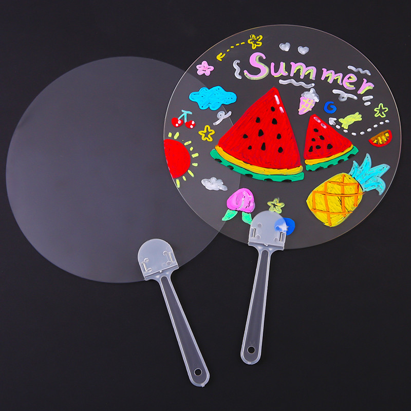 Transparent Blank Hand Fans for Student Kids to Color and Draw ...