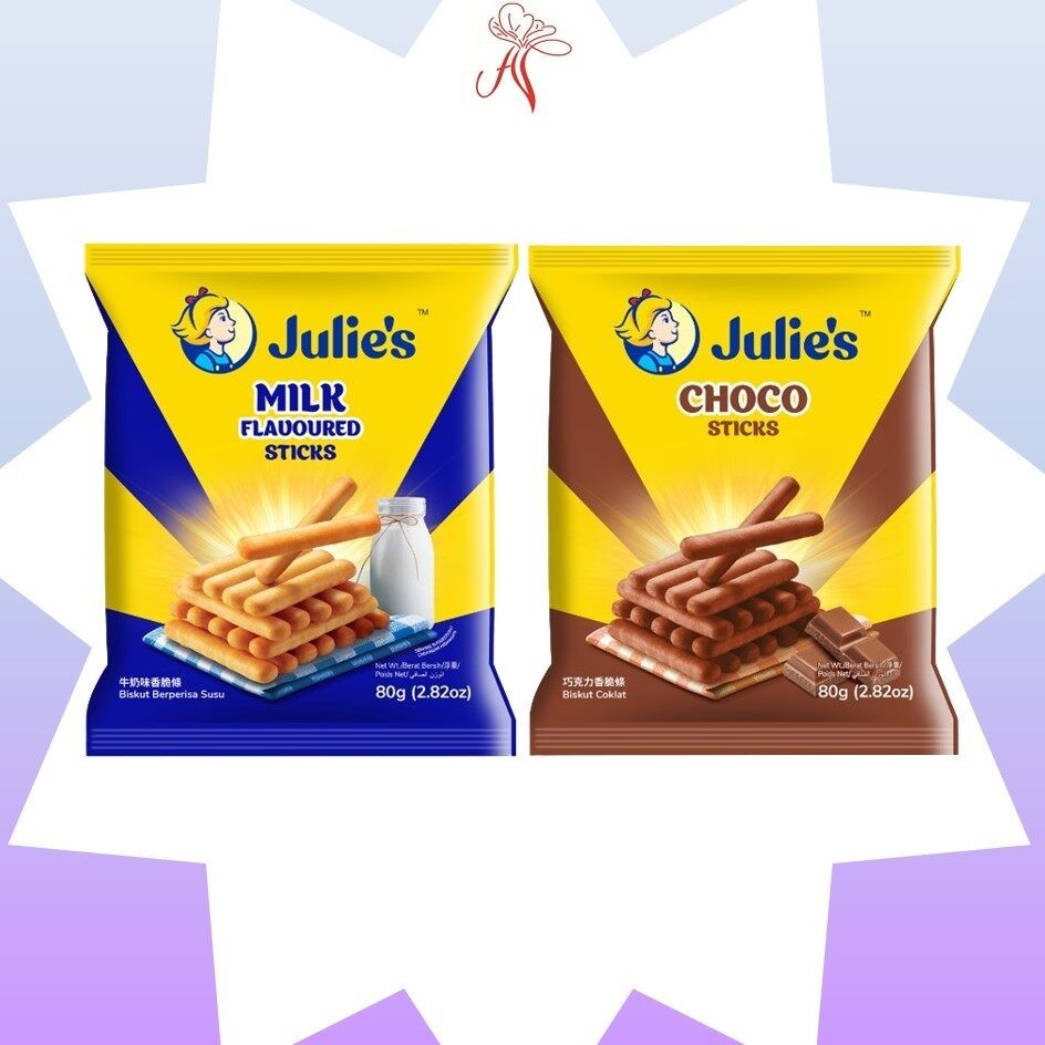 JULIE'S Flavoured Stick Biscuit 80g (Milk & Chocolate) | Shopee Malaysia