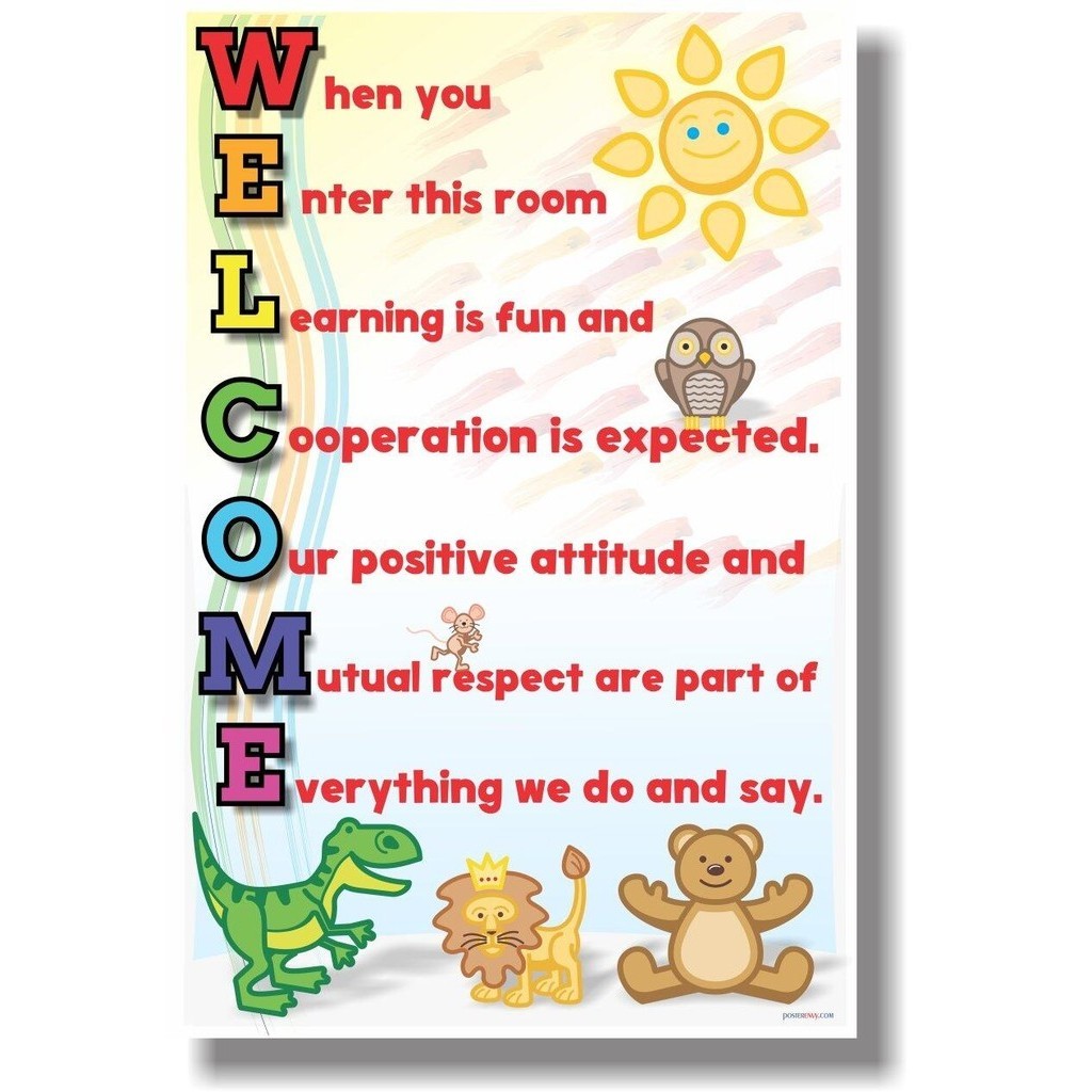 Welcome When You Enter This Room animals NEW Motivational Classroom ...