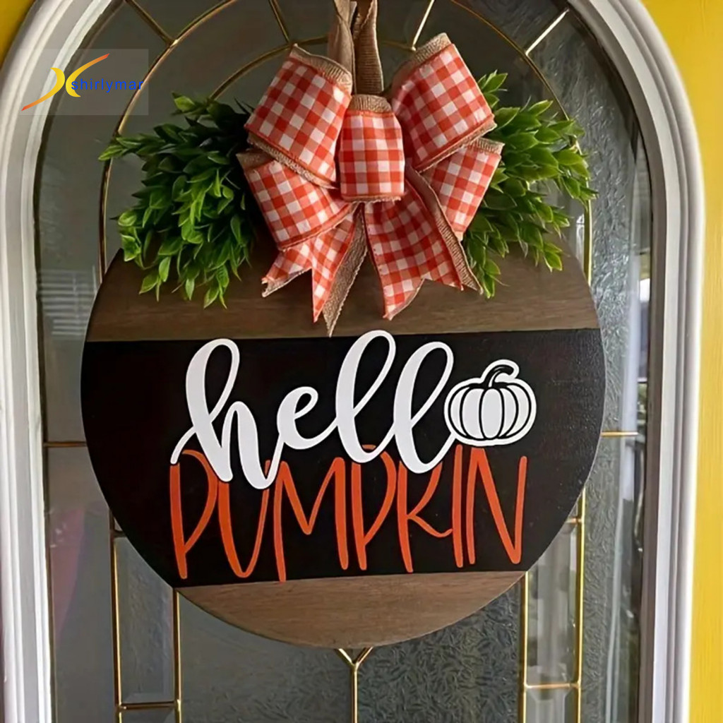 Sr Door Decor Sign Halloween Door Sign Spooky Halloween Pumpkin Door ...