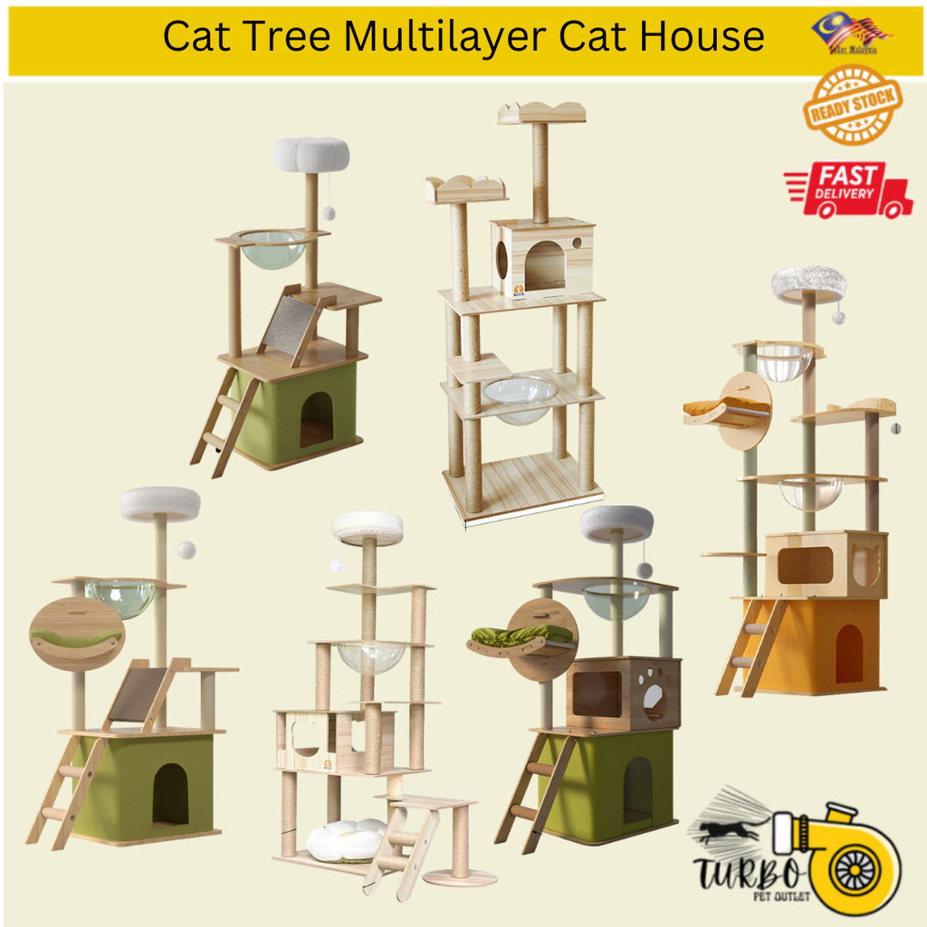 Cat Climbing Tree/Multi-Layer Wooden Cat Tree/Cat House | Shopee Malaysia
