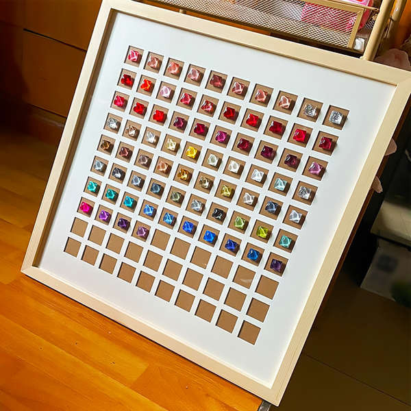 frame home decor medal frame 100 grid persegi bingkai paparan seni kuku ...
