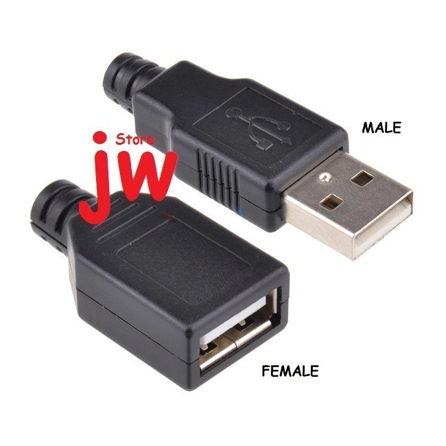 Usb Socket 4 Pin Plug Socket Connector Blank Male Female Female Shopee Malaysia