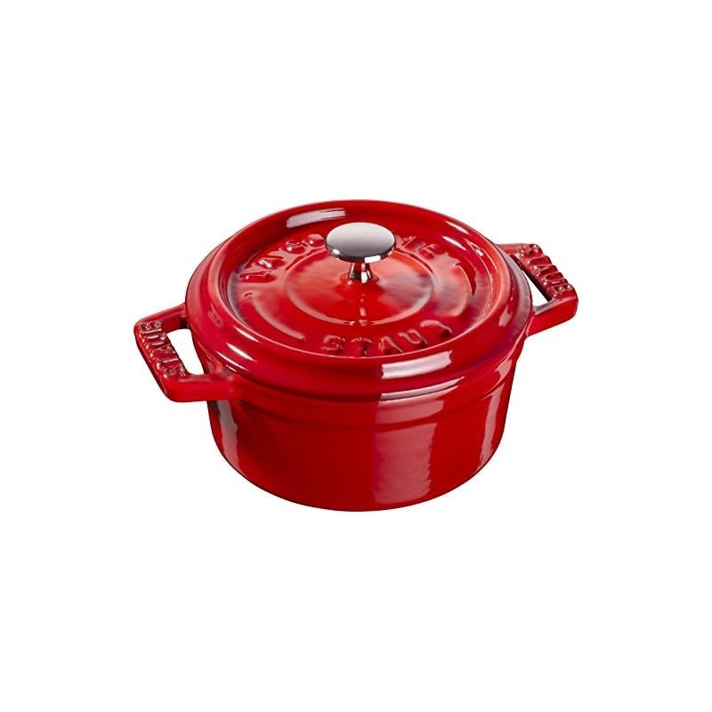 Staub "Mini Petite Cocotte Round Cherry 10cm" is a small two-handled ...