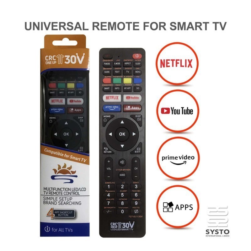 Universal LCD/LED TV REMOTE #CRC1130V tv remote control all brand in ...
