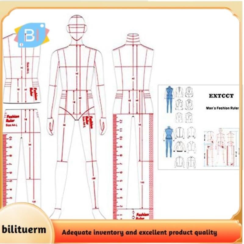 [bilituerm]Men'S Fashion Illustration Ruler Drawing Template Ruler Set ...
