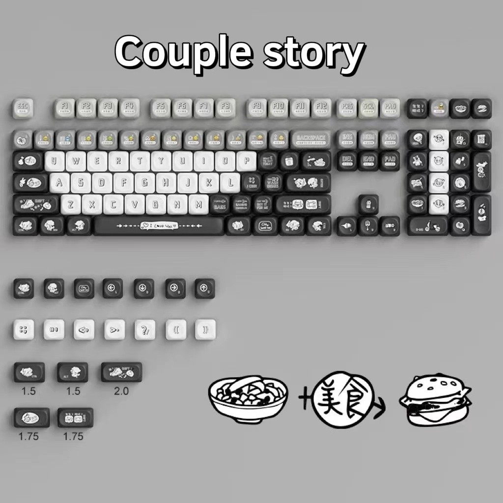 Couple Story Keycaps Full Set PBT DYE-sublimation Simple Color 6.25u ...