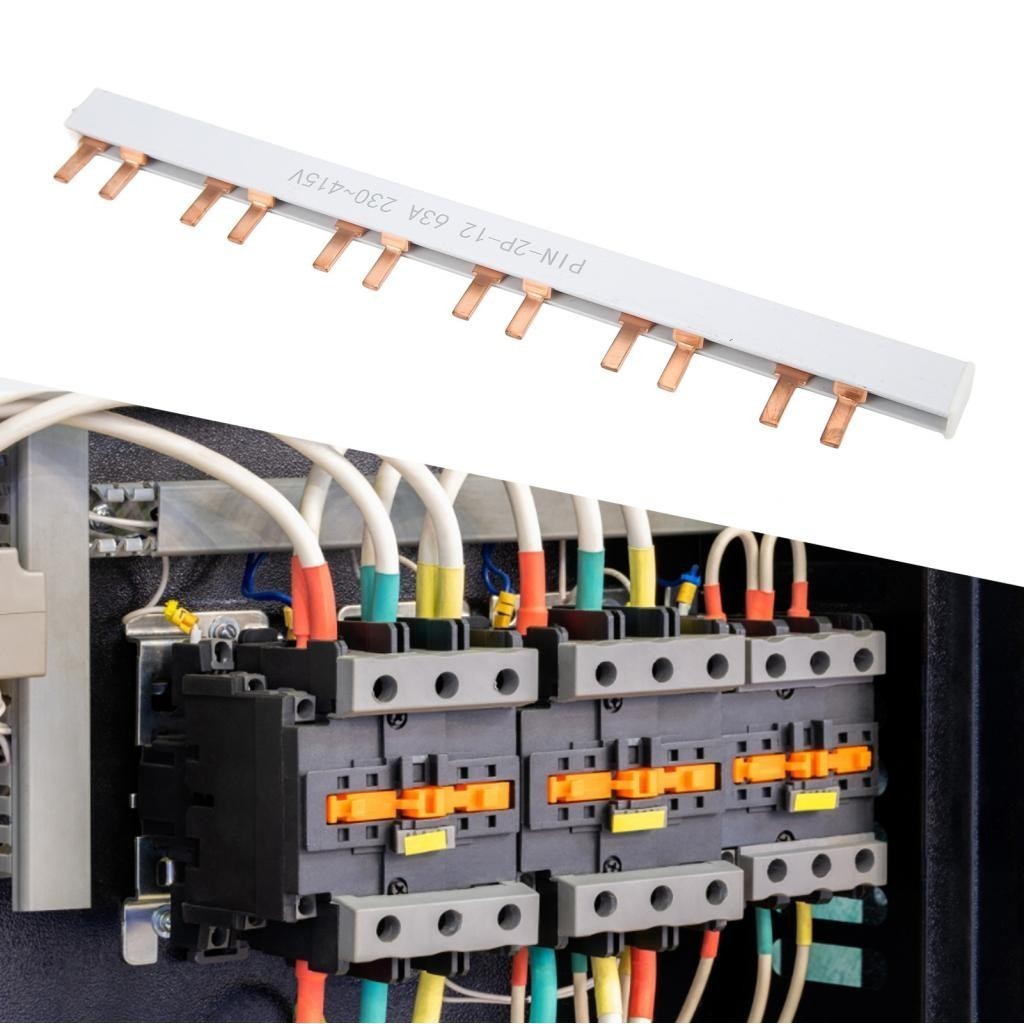 Tominihouse Pin Type Copper Busbar Distribution Box Bus Bar 2P 12 Way ...