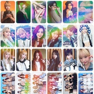 50-124pcs LE SSERAFIM Laser HOLOGRAPHIC LOMO Cards Perfect Night EASY ...