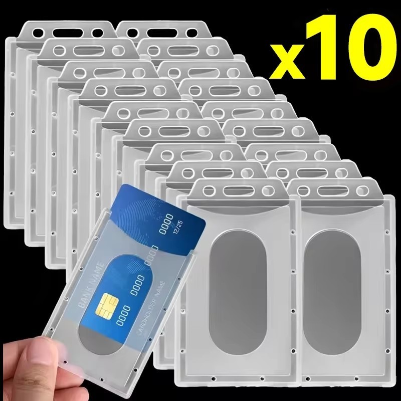 10/5Pcs Waterproof Transparent Card Holder Plastic Protector Case ...