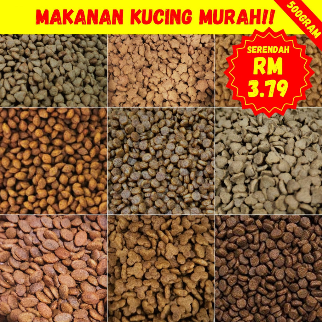 Makanan Kucing Murah Super Jimat - 500g Repack / Kucing Gebu Cepat ...