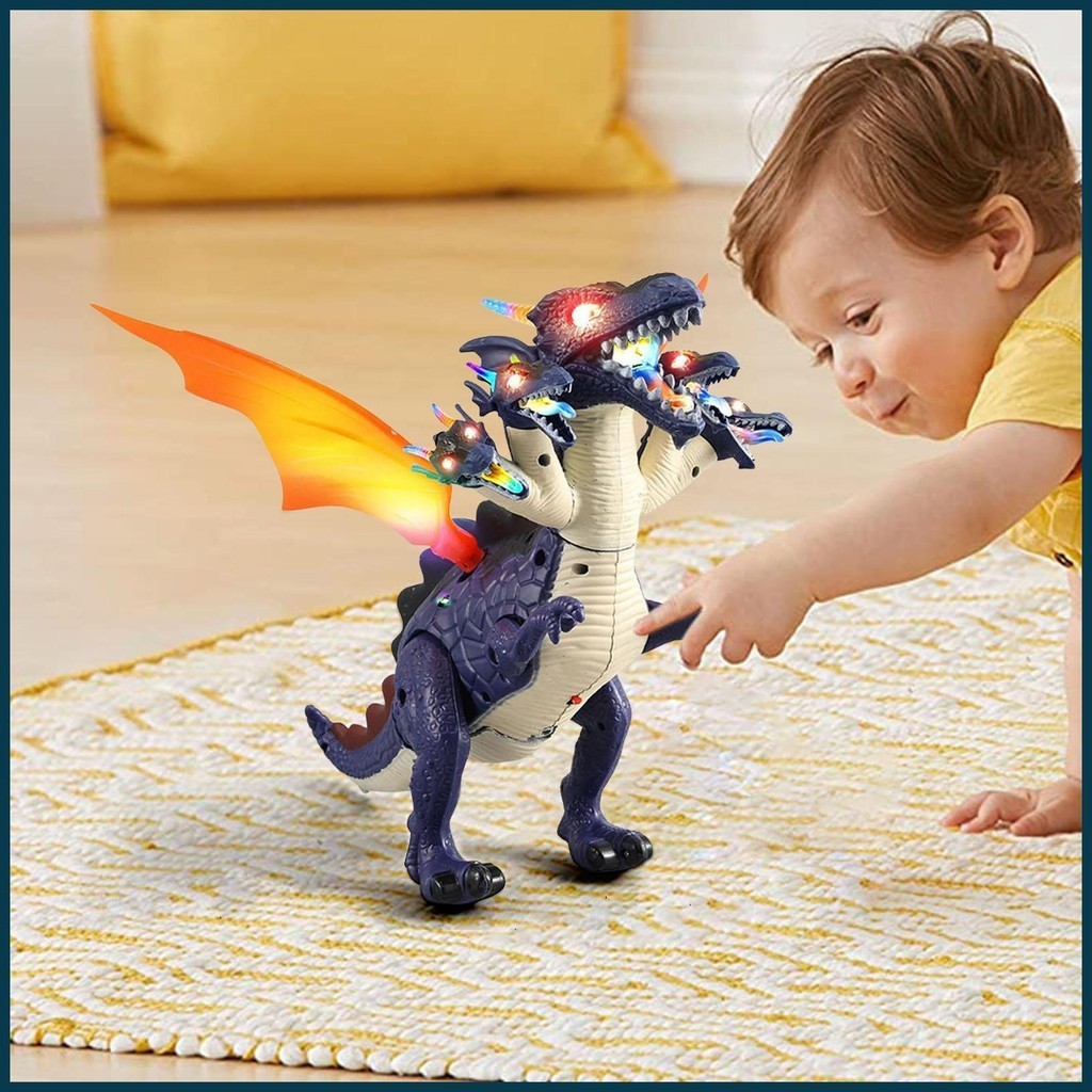 Electric Walking Dinosaur Toy Electric Five Heads Dinosaur With Sound ...