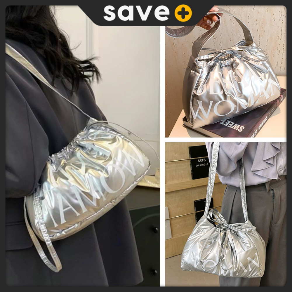 SAVE Women Dumpling Bag Casual Shoulder Bag Puffy Sling Bag Drawstring ...