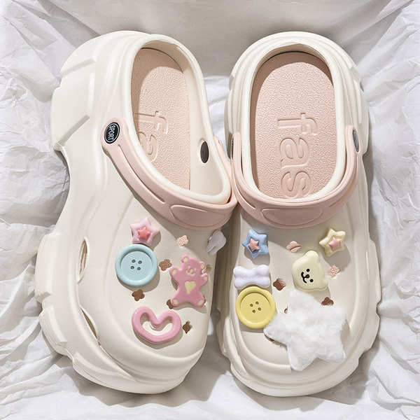 crocs women crocs Kasut lubang tapak tebal pakaian musim panas wanita ...