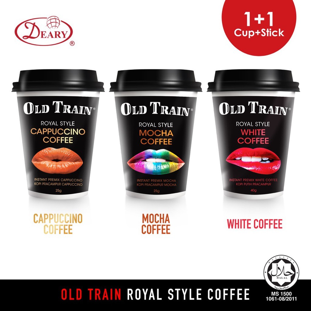 Deary Old Train Royal Style Instant Cup Coffee Premix - White Coffee ...