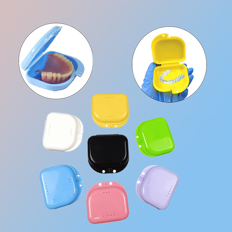Denture Storage Box Portable Mouth Guard Container Supplies Tray Braces ...