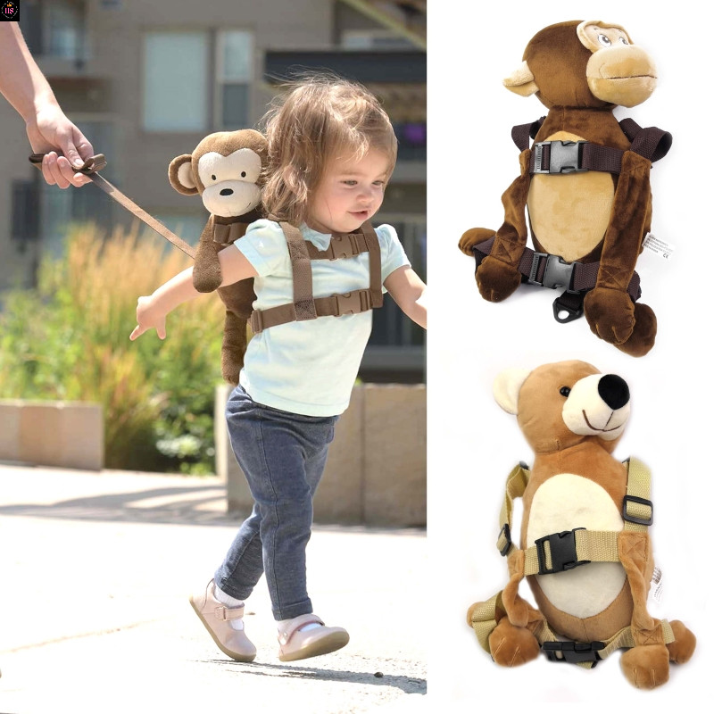 Monkey & Bear Design Safety Harness Baby Bag- Kids Toodler Walking ...