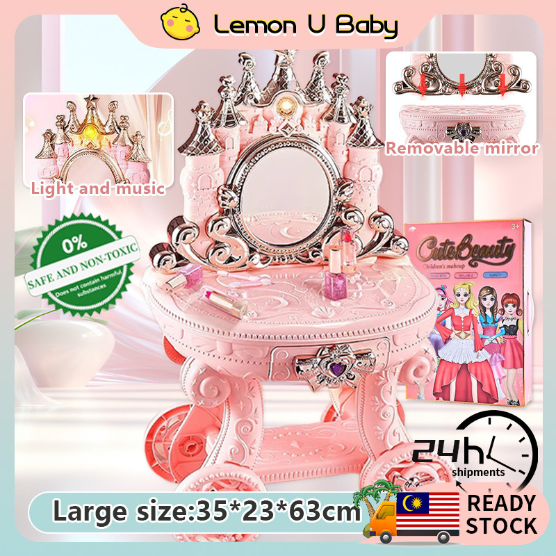 【Lemonu baby】Kid's Make up table toy Little princess Beauty Cosmetic ...