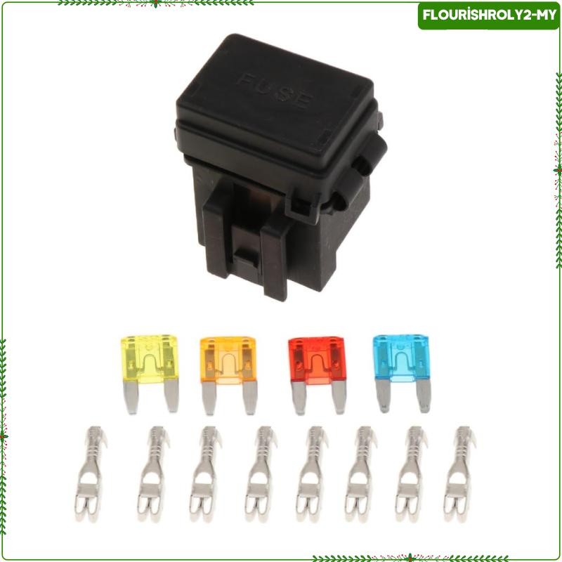 [Flourish] Relay & Base Kit 4 Pin & Flasher Car Fuses Holder Socket Box ...