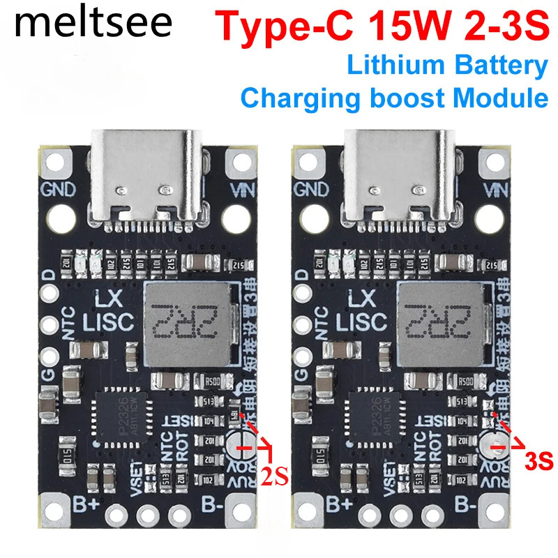 Type-C USB 2/3S BMS 15W 8.4V 12.6V 1.5A Lithium Battery Charging Boost ...