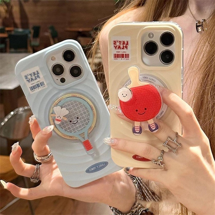 Jelly Cat Ins Spinning Magnetic Holder + Phone Case for iPhone 16 11 15 ...