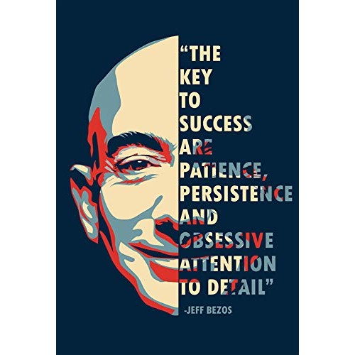 Jeff Bezos Motivational Poster For Room & Office Canvas Print Wall Art ...