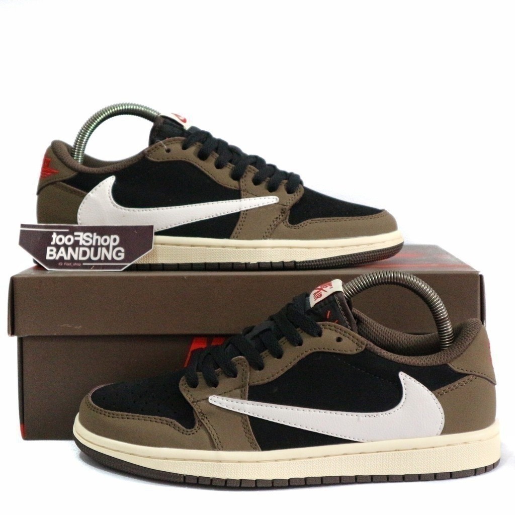 Nike Air Jordan penutup kasut Retro 1 rendah x Travis Scott Cactus Jack ...