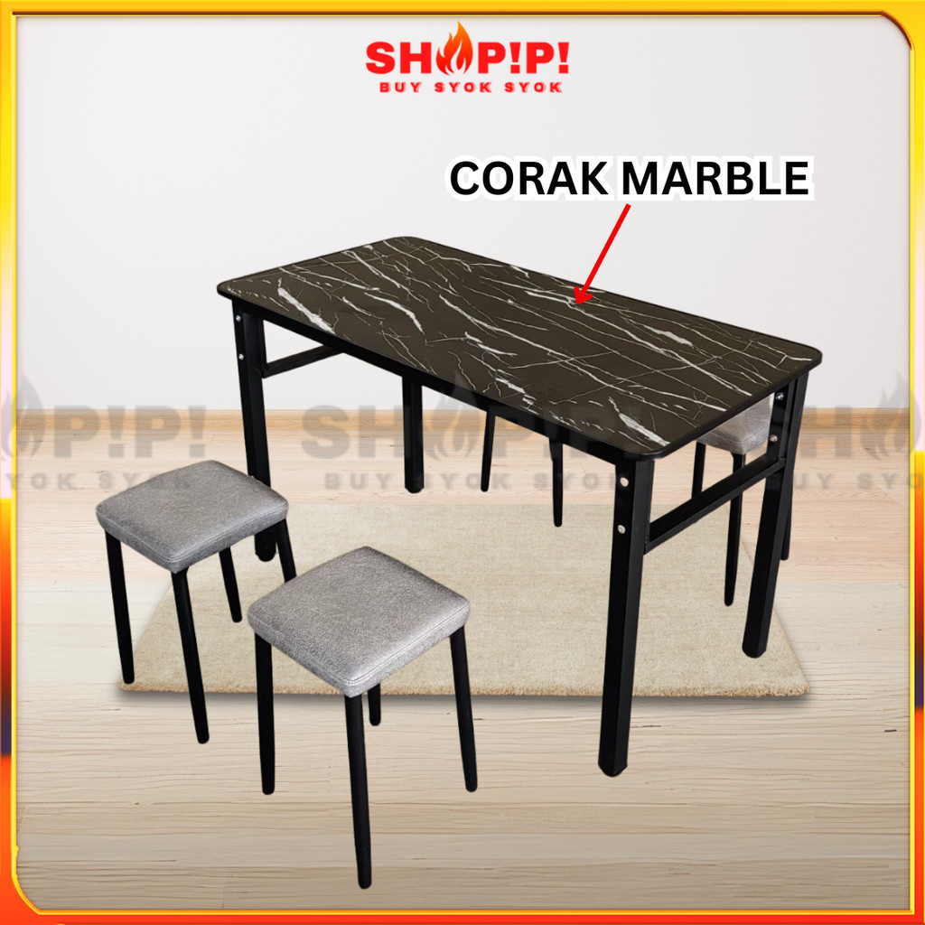 Shopipi Restaurant Table 1+4 Dining Table Stool Set Meja Makan kafe ...