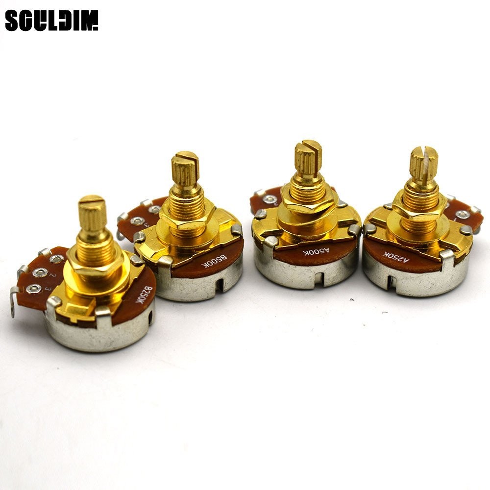 2Pcs 18mm Big Guitar Potentiometers Brass Long Threaded Shaft Pots ...