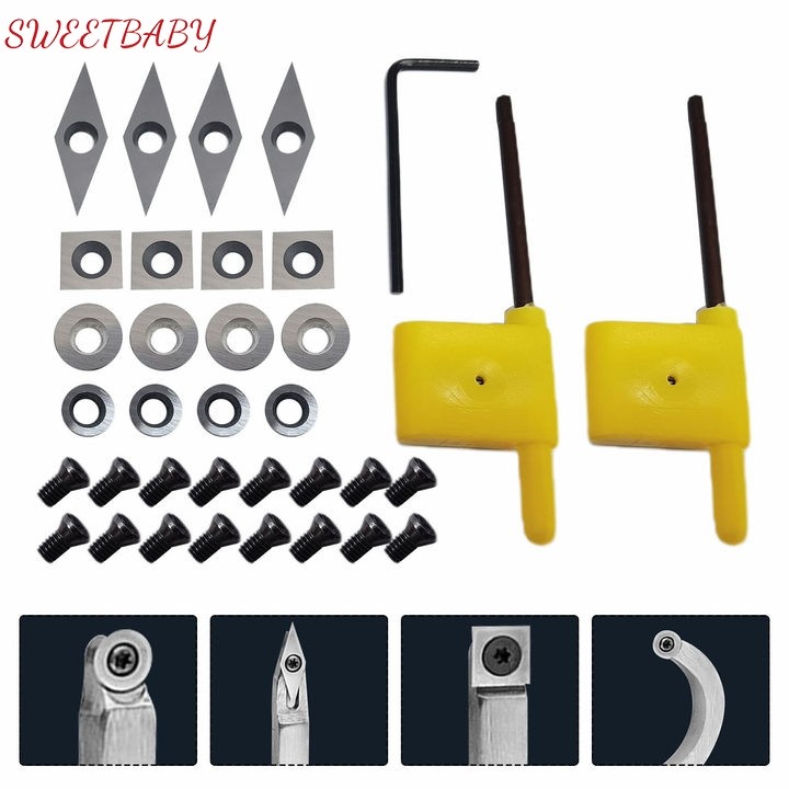 hot| 35PCS Carbide Cutters Inserts Set,Lathe Tools for Wood Lathe ...