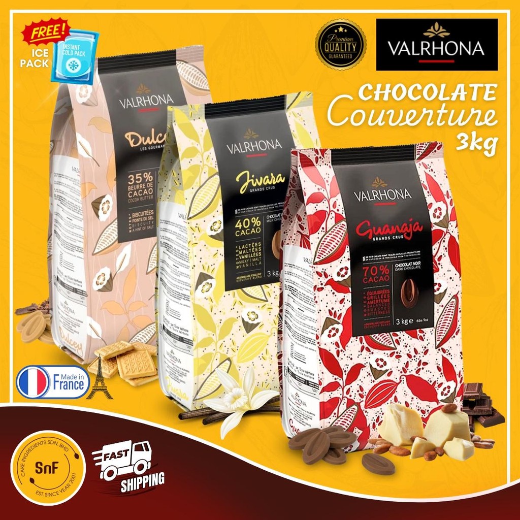 Valrhona Chocolate Couverture Jivara Guanaja Dulcey Halal Snack Food ...