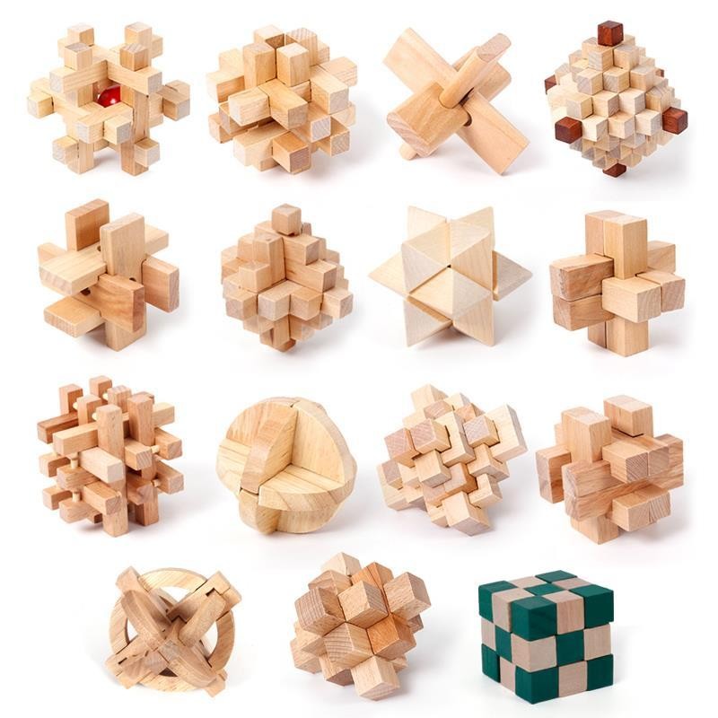Kongming Lock Luban Lock Full Set Nine Chain Puzzle Game Fun Life ...
