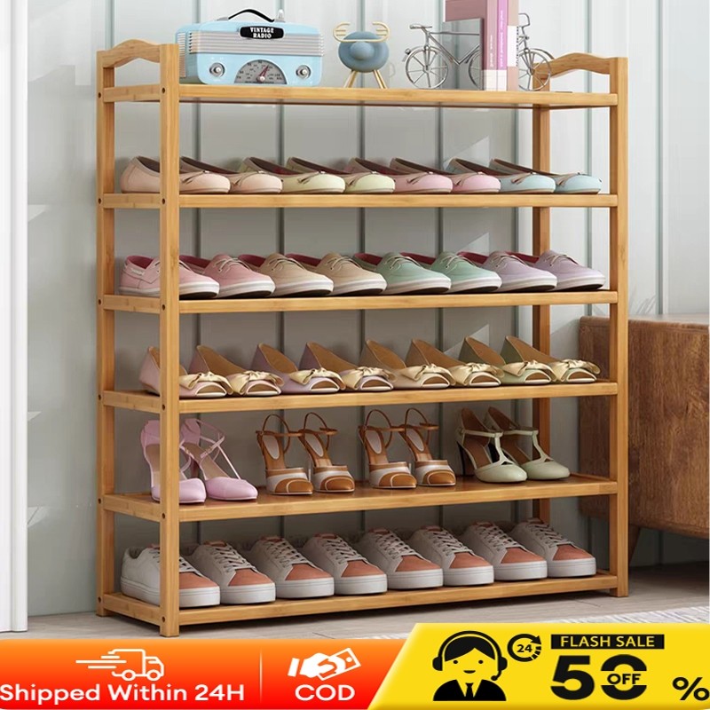 FC Shoe Rack Organizer Shoe Rack with Carrying Handle Bamboo Shoe Rack ...