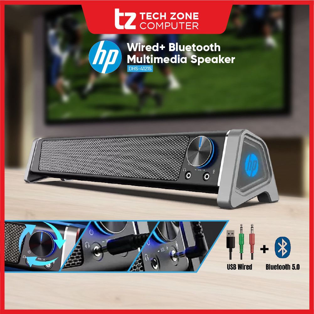 HP DHS-4121S WIRED+ BT MULTIMEDIA SPEAKER SOUNDBAR WITH VOLUME CONTROL ...