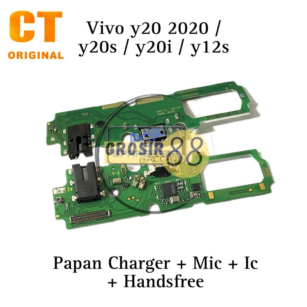 Original CT Ada IC - PCB Board Charger Connector+MIC+Handsfee Vivo Y20 ...