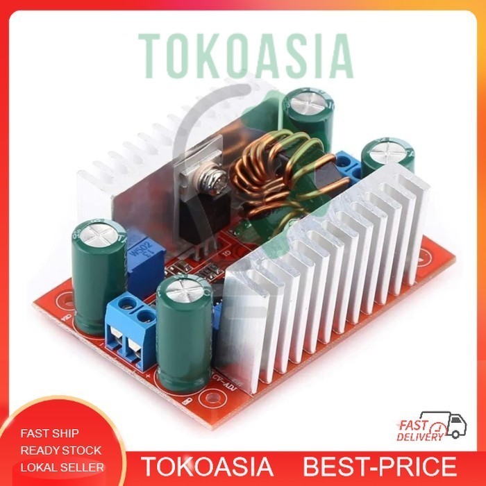 400W 15A DC-DC Boost Converter Step Up Module, DC 8.5V-50V to DC10V-60V Constant Current Power ...