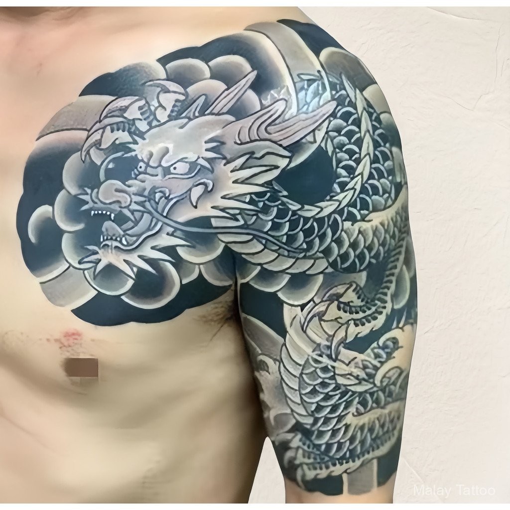 DHKT Tattoo Stickers Old Traditional Tattoo Dragon Color Tattoo Sticker ...