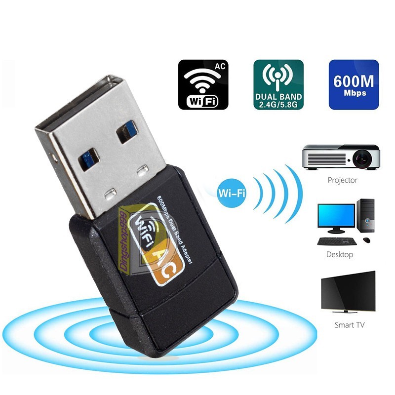 2.4G / 5G Hz 600Mbps Dual Band Wifi USB Adapter WiFi Adapter Wireless ...