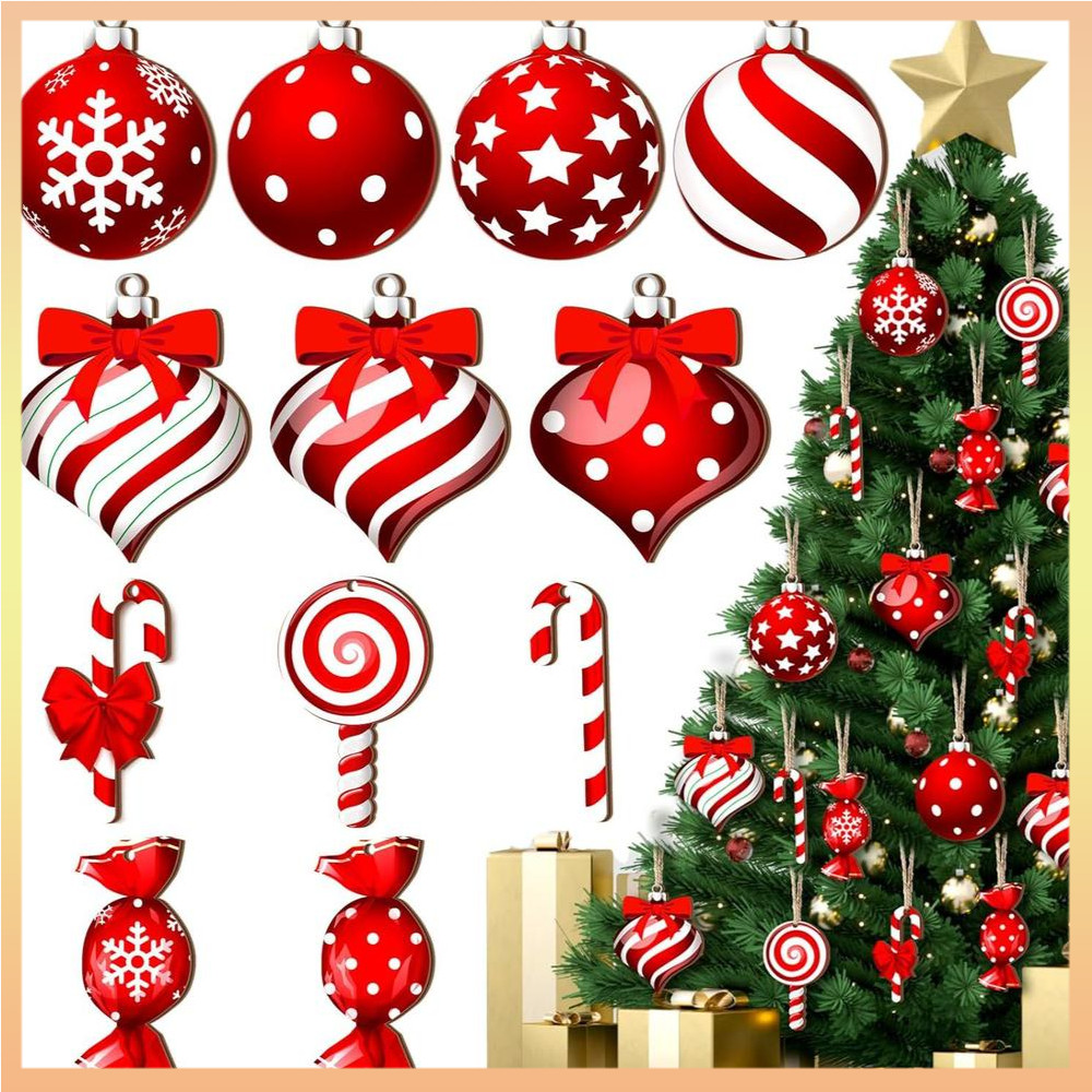 Peppermint Christmas Tree Decorations Colorful Peppermint Wood ...