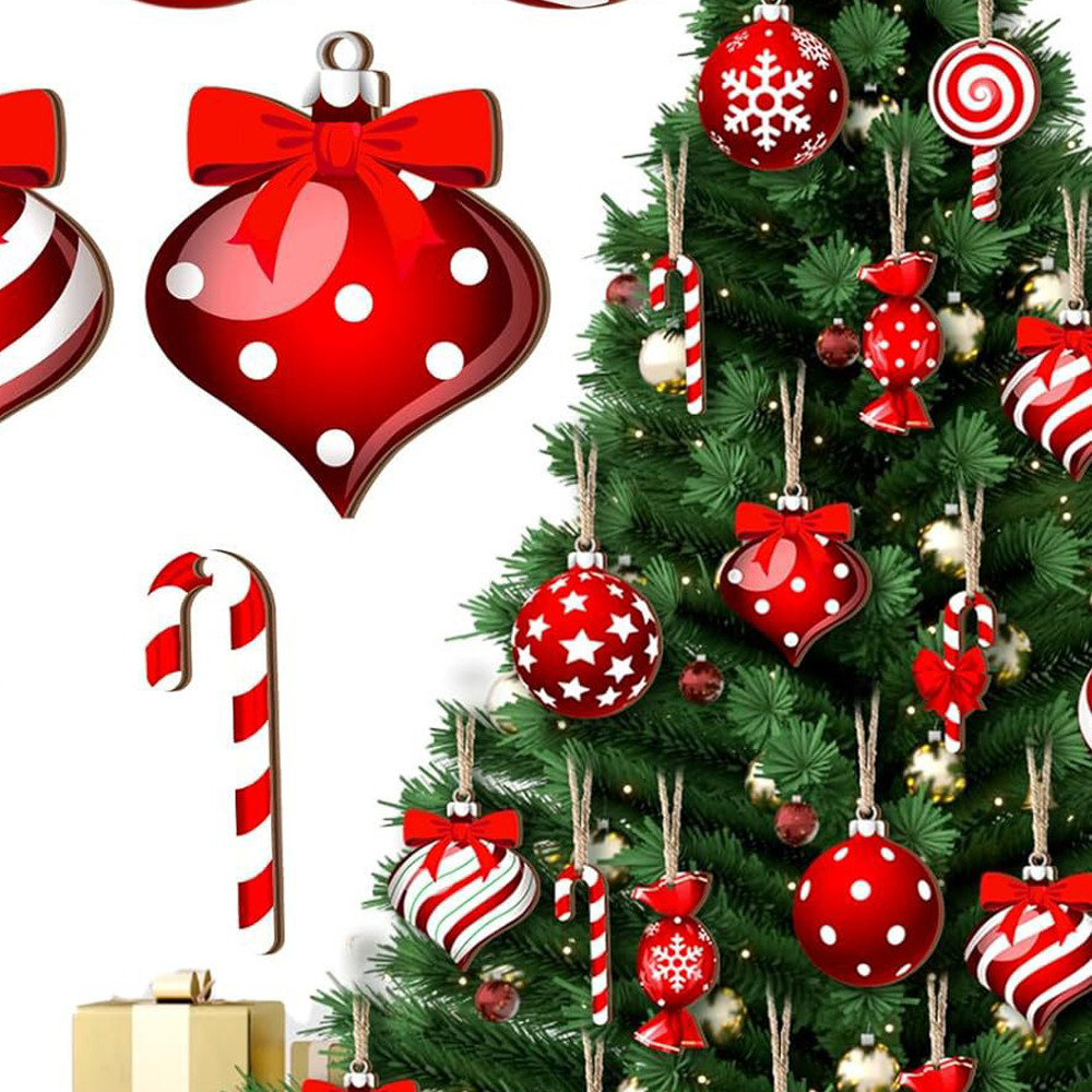 Peppermint Christmas Tree Decorations Colorful Peppermint Wood ...